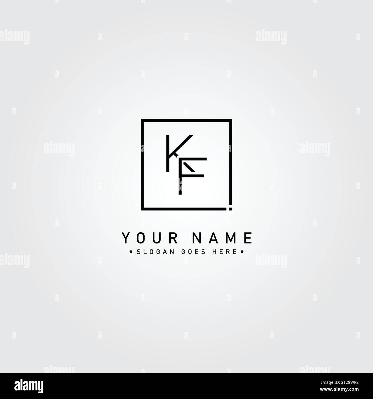 Vector Template for Initial Letter KF Logo - Elegant Monogram Logo for Alphabet K and F Stock ...
