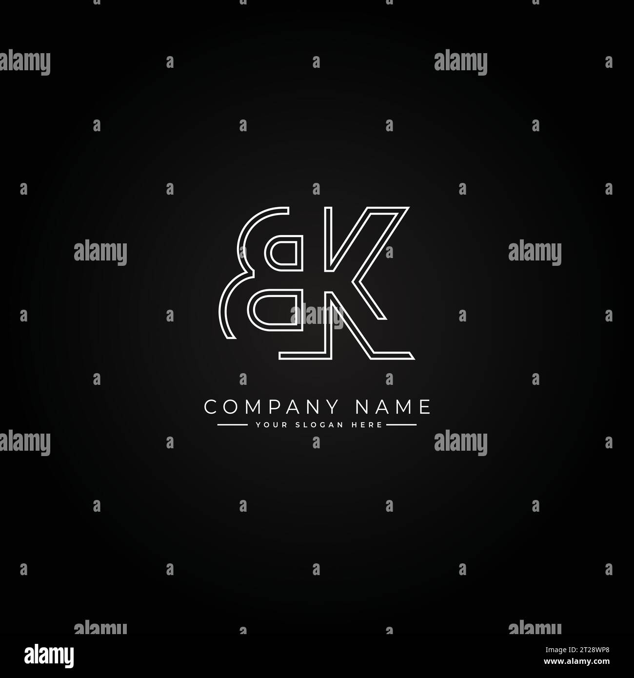 Creative Monogram for Initial Letter BK Logo - Minimal Vector Logo ...