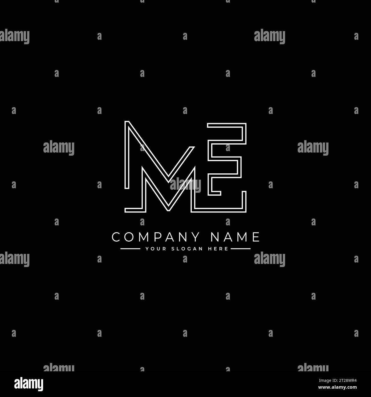 Initial ME Vector Logo - Elegant Monogram Template for letter M and E ...