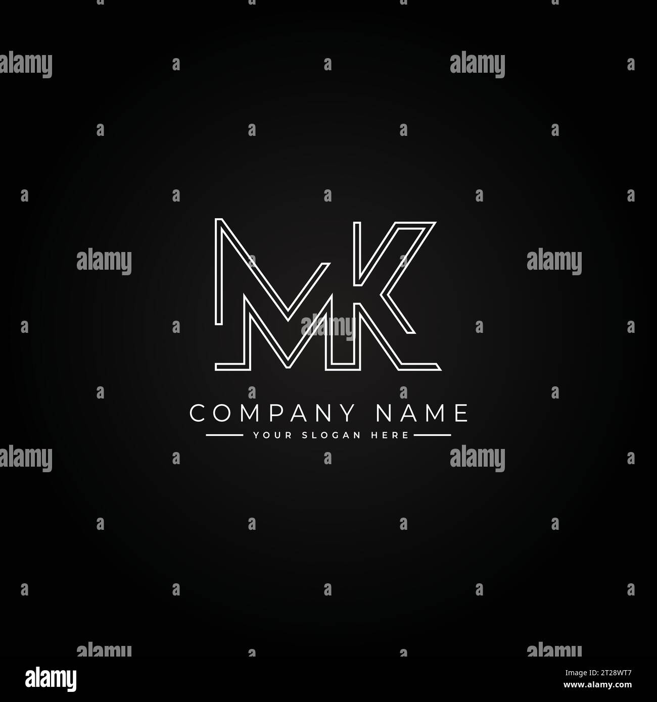 MK Vector Logo Template - Simple Icon for Initial Letter M and K ...