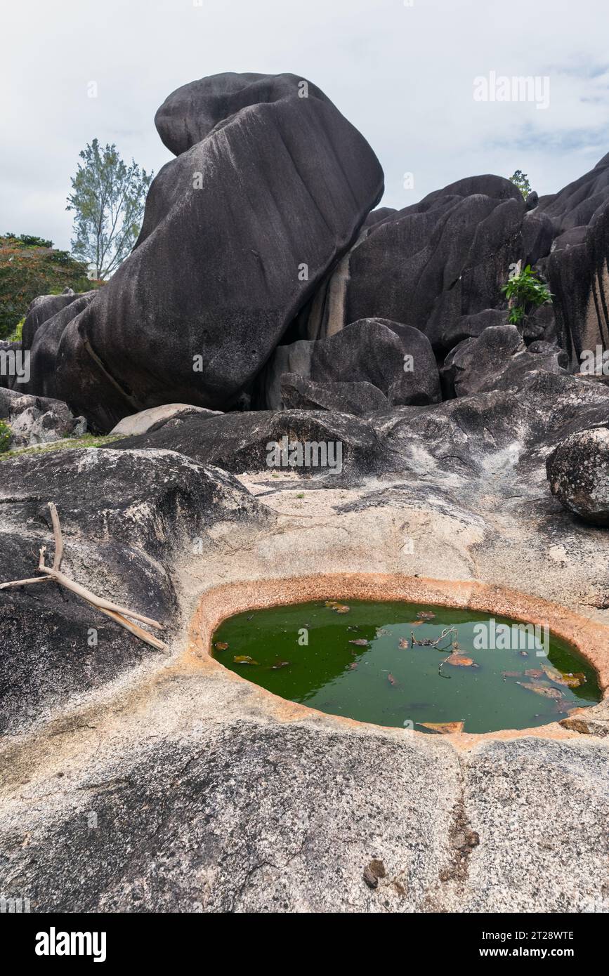 Vertical landscape photo with black stones of the Giant Union Rock ...