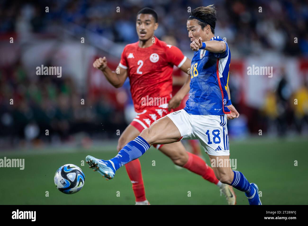 Kobe, Japan. 17th Oct, 2023. Japan's Takuma Asano durinig the KIRIN ...