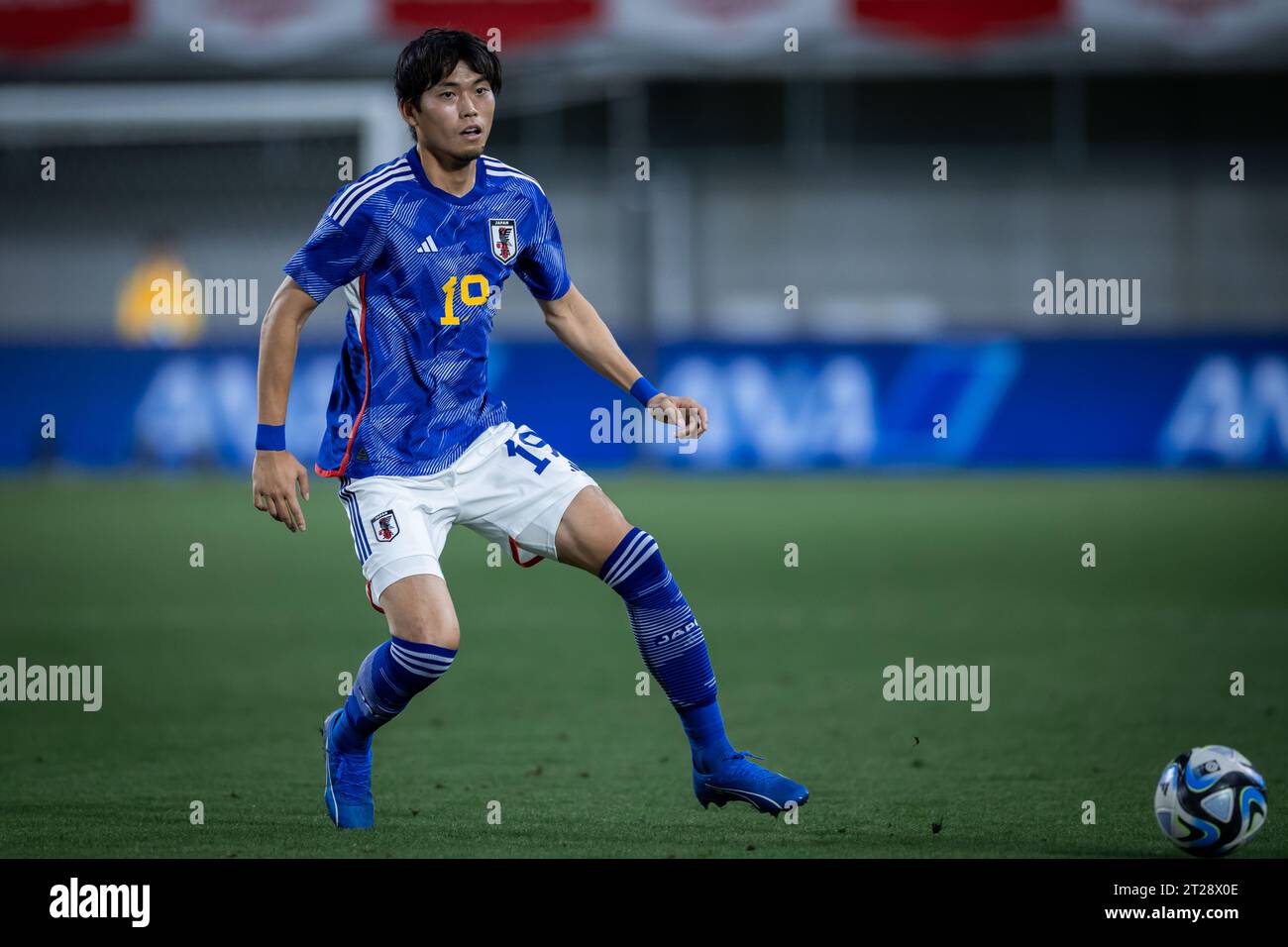 Kobe, Japan. 17th Oct, 2023. Japan's Koki Machida durinig the KIRIN Challenge Cup 2023 match ...