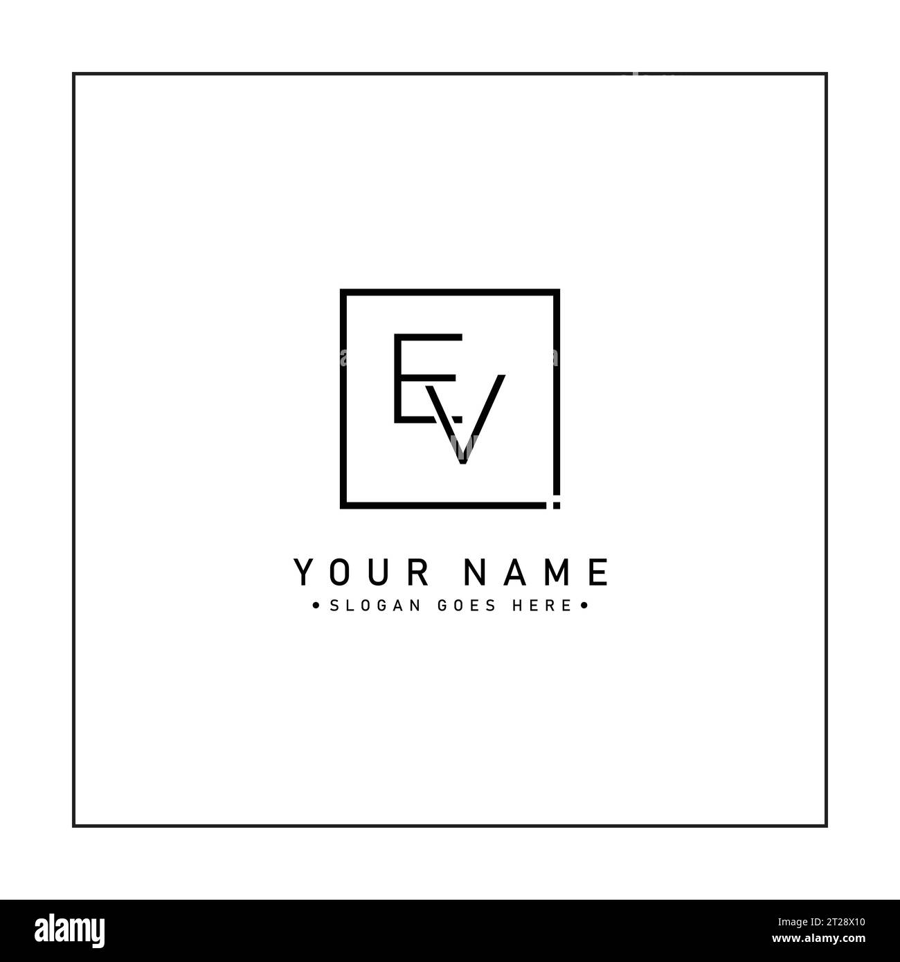 Creative Logo for Initials EV in Monogram Style - Vector Template for ...
