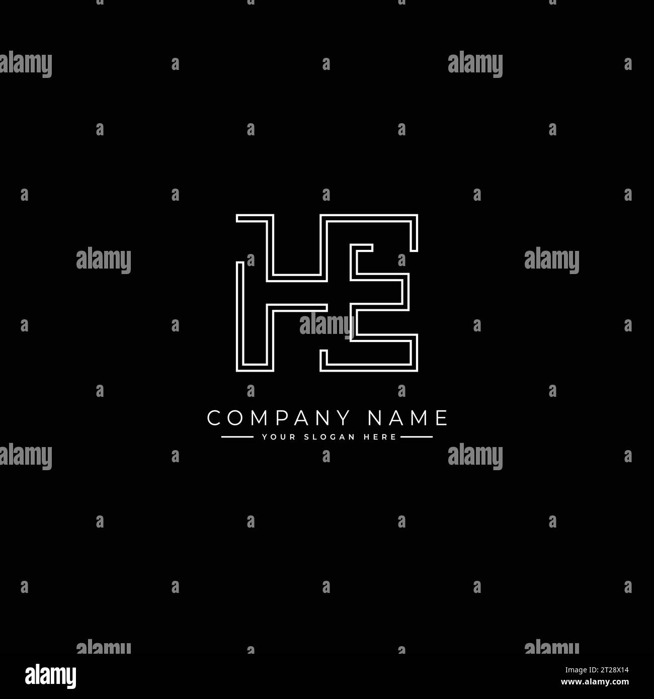 Vector Template for Initial Letter HE Logo - Elegant Monogram Logo for ...