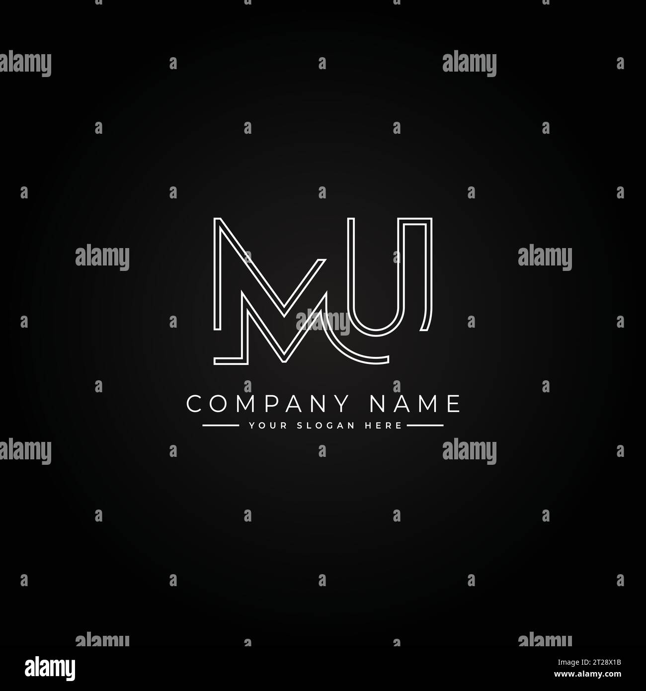 Creative Monogram for Initial Letter MU Logo - Minimal Vector Logo ...