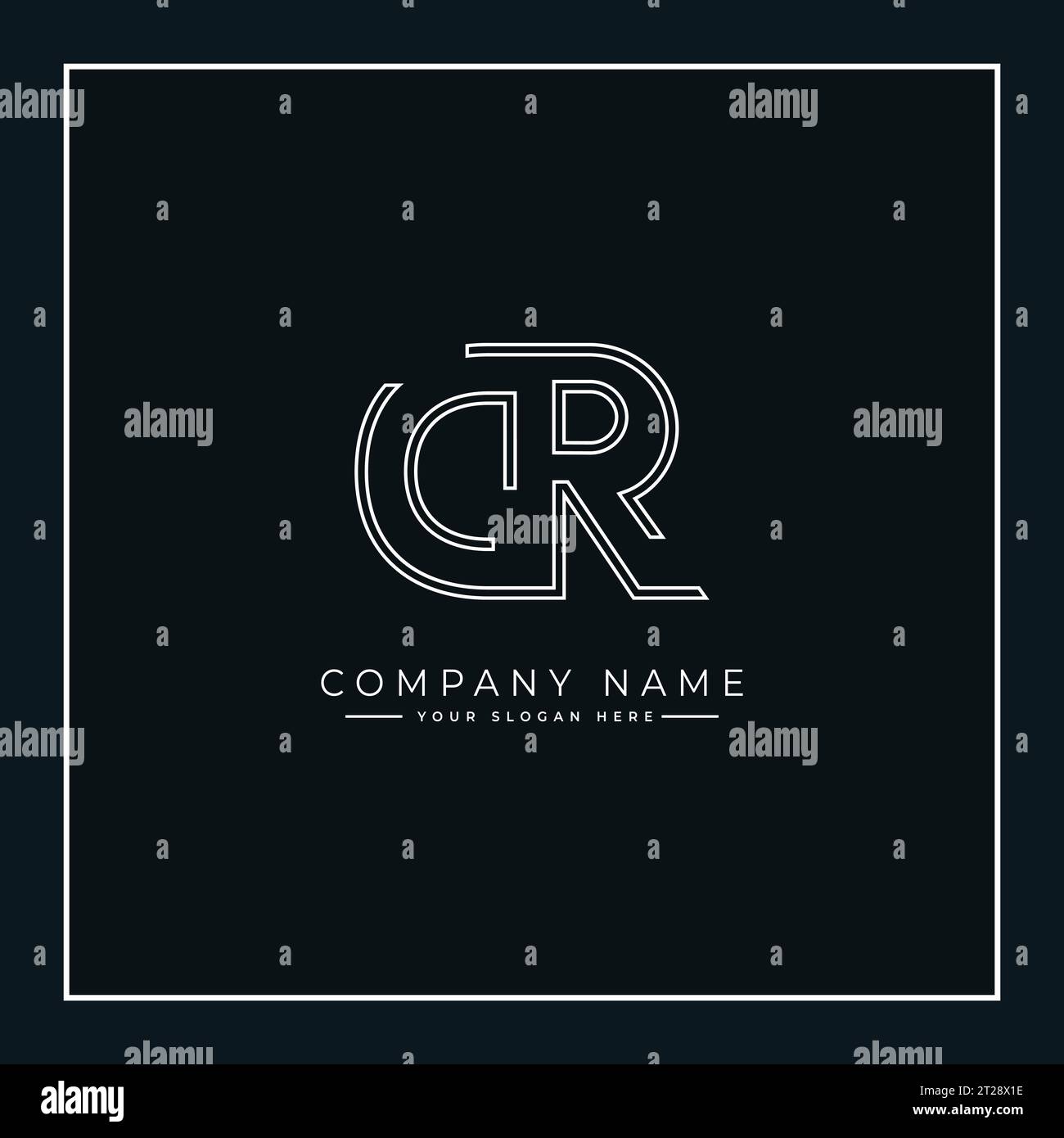 Initial DR Vector Logo - Elegant Monogram Template for letter D and R ...