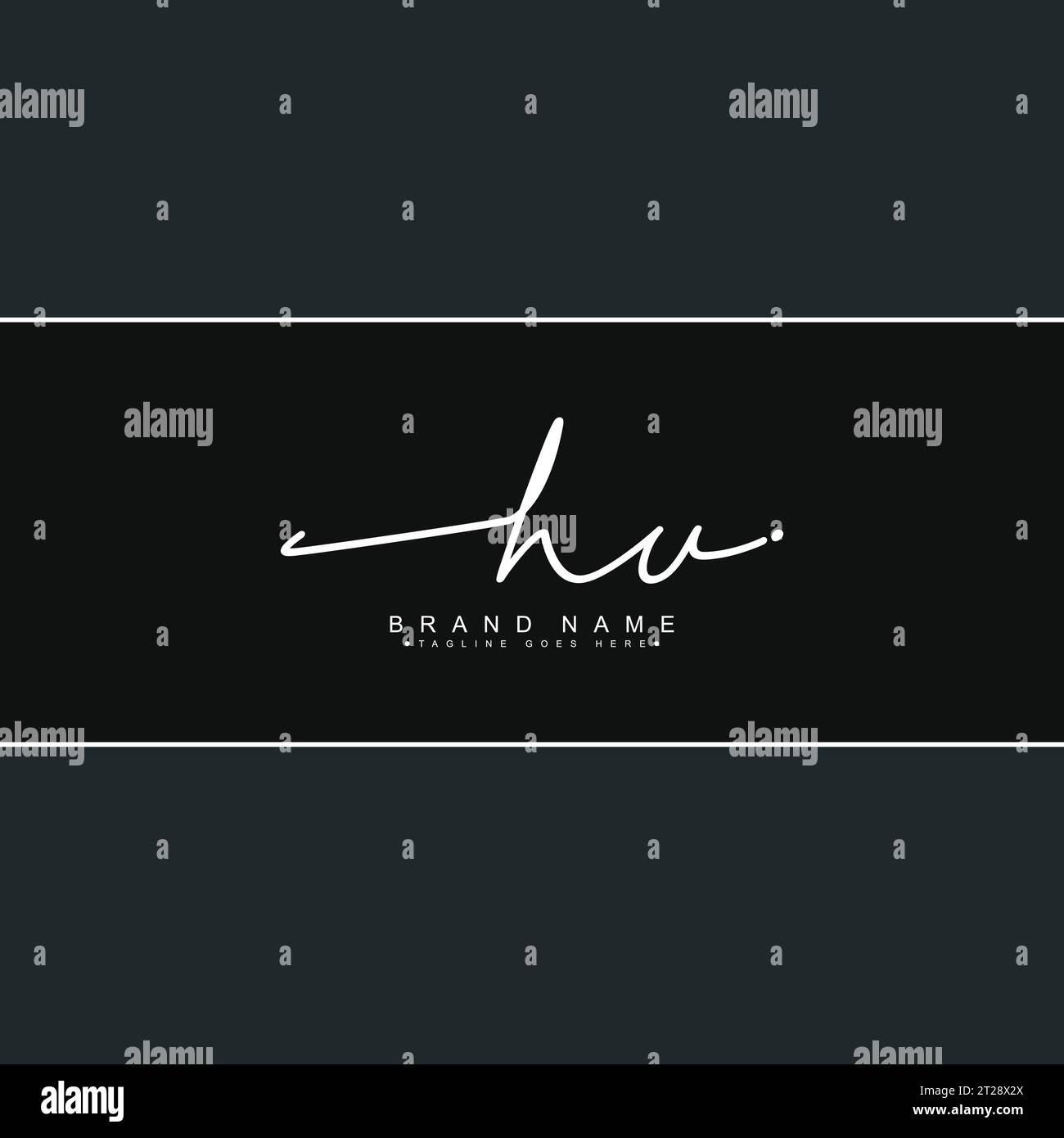 Initial Letter HU Vector Logo Template in handwritten Signature Style ...