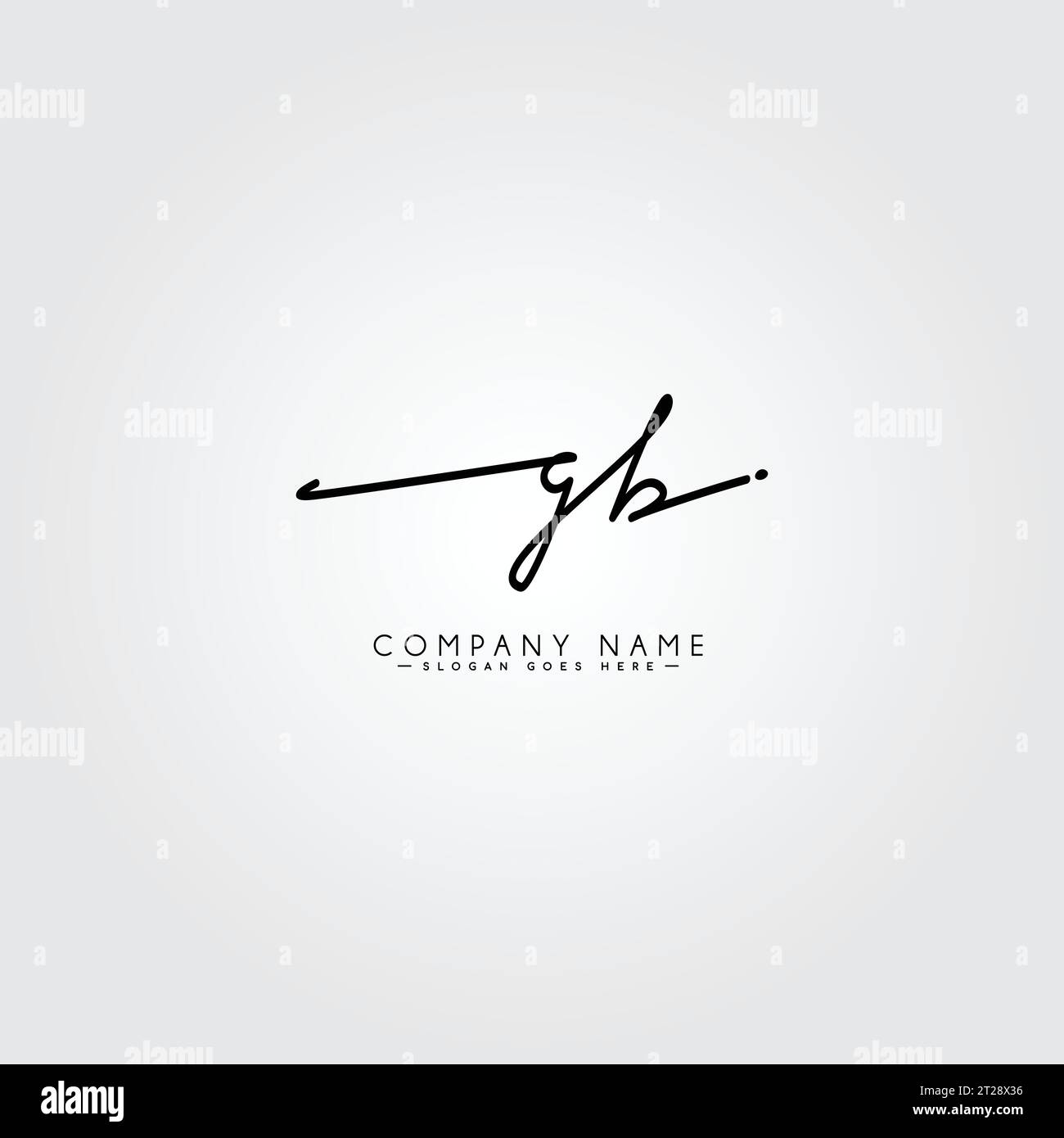 Initial Signature Logo for Letter GB - Vector Logo Template in ...