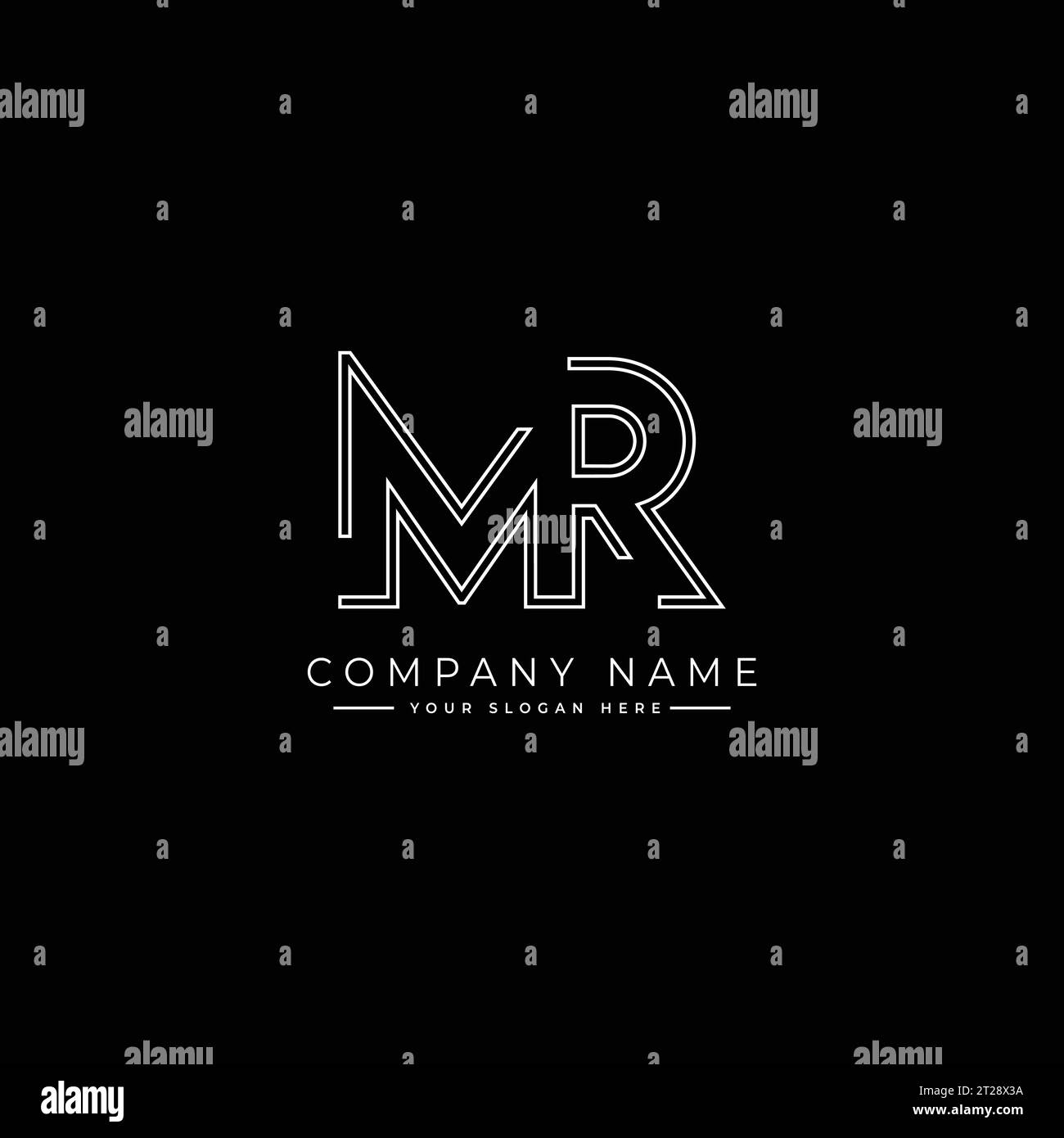 Initial MR Vector Logo - Elegant Monogram Template for letter M and R for your Business Stock ...