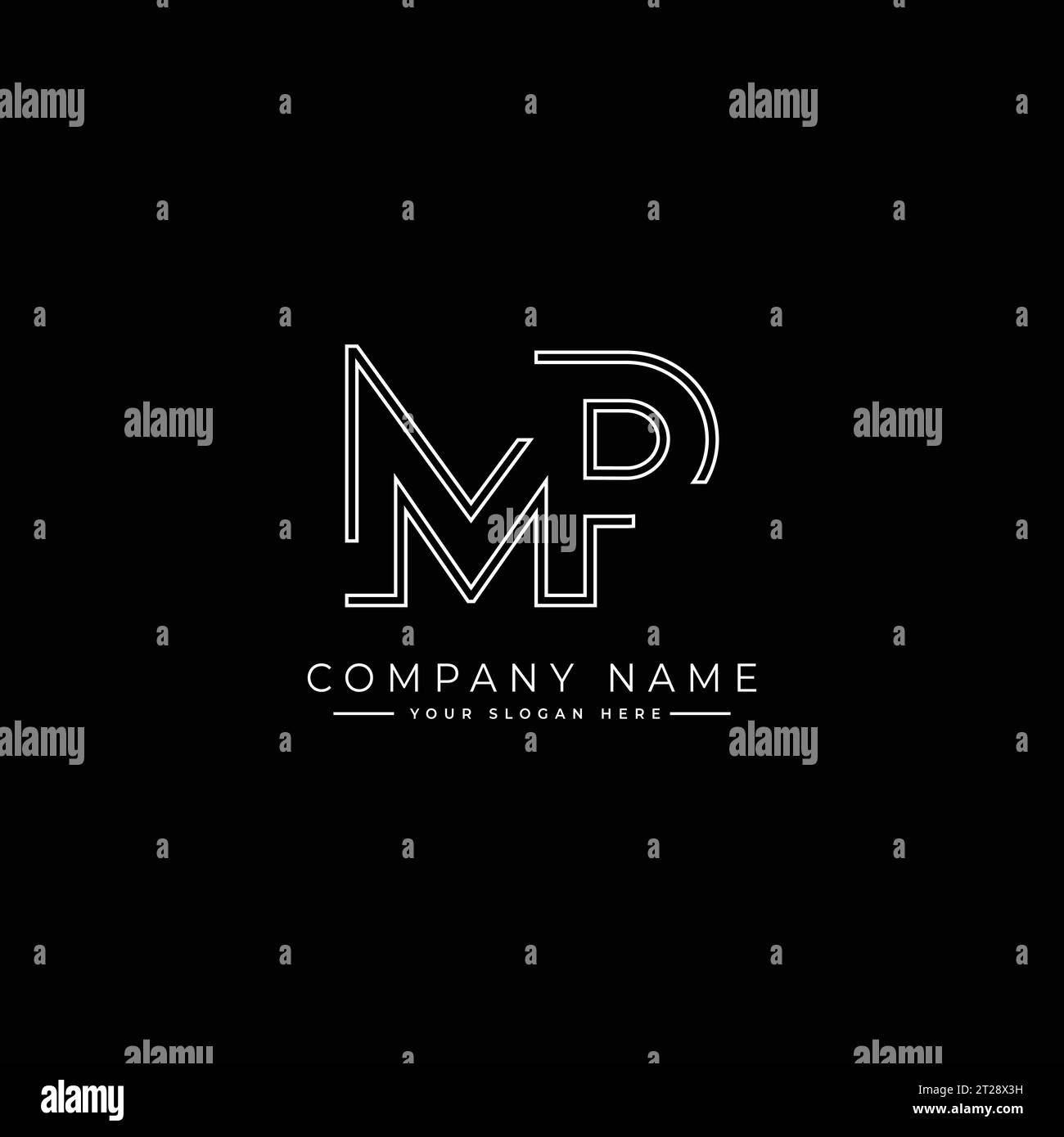 Vector Template for Initial Letter MP Logo - Elegant Monogram Logo for Alphabet M and P Stock ...