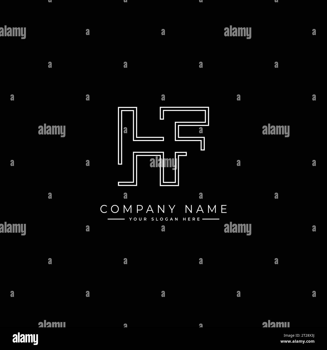 Abstract Letter HF Logo - Initial Monogram Template for Alphabet H and ...