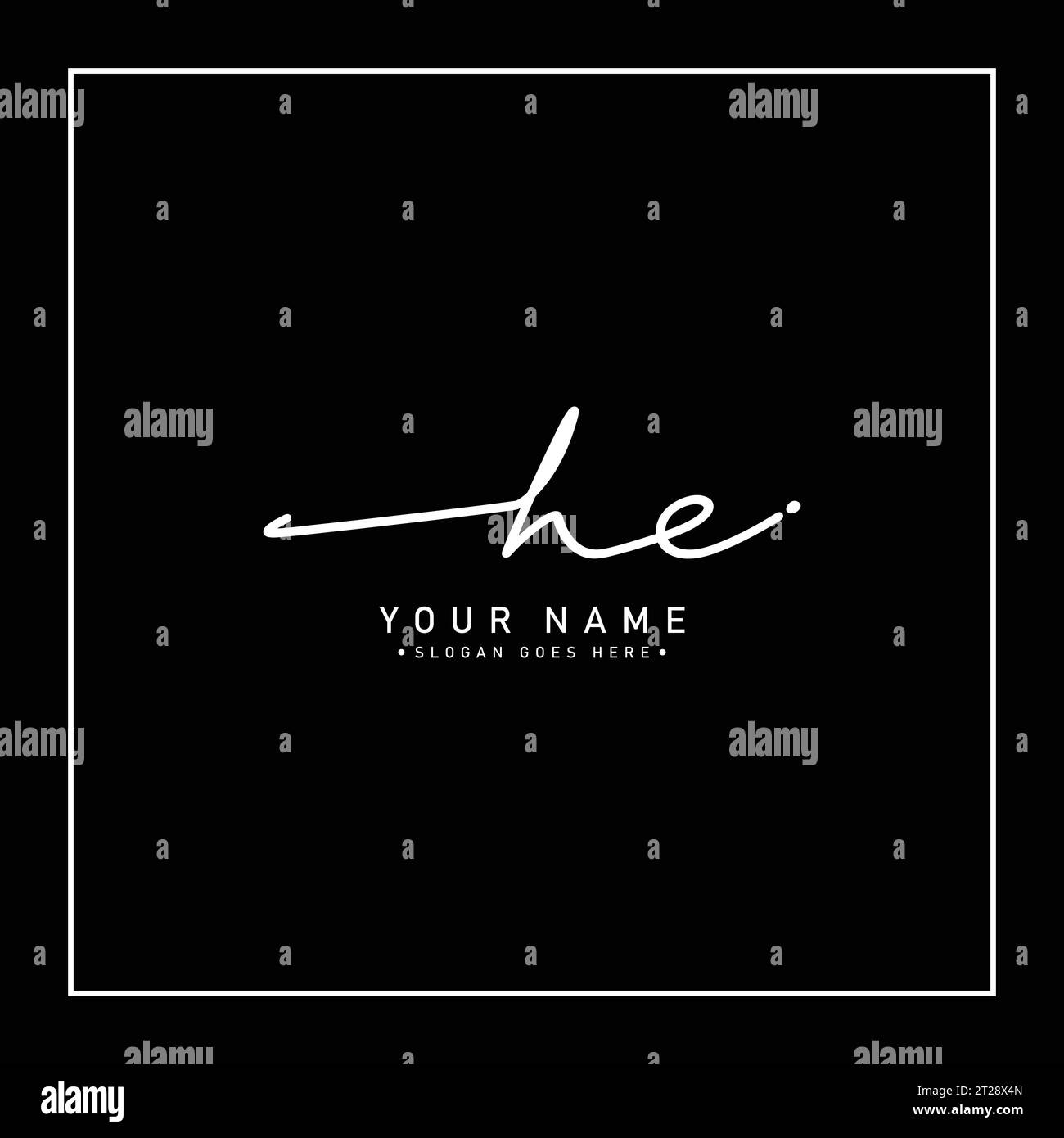 HE Simple Signature Logo - Handwritten Vector Template for H and E Logo ...