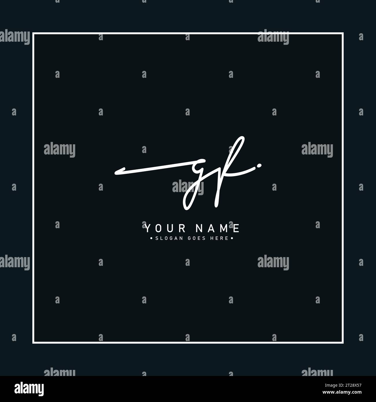 Initial Signature Logo for Letter GF - Vector Logo Template in ...