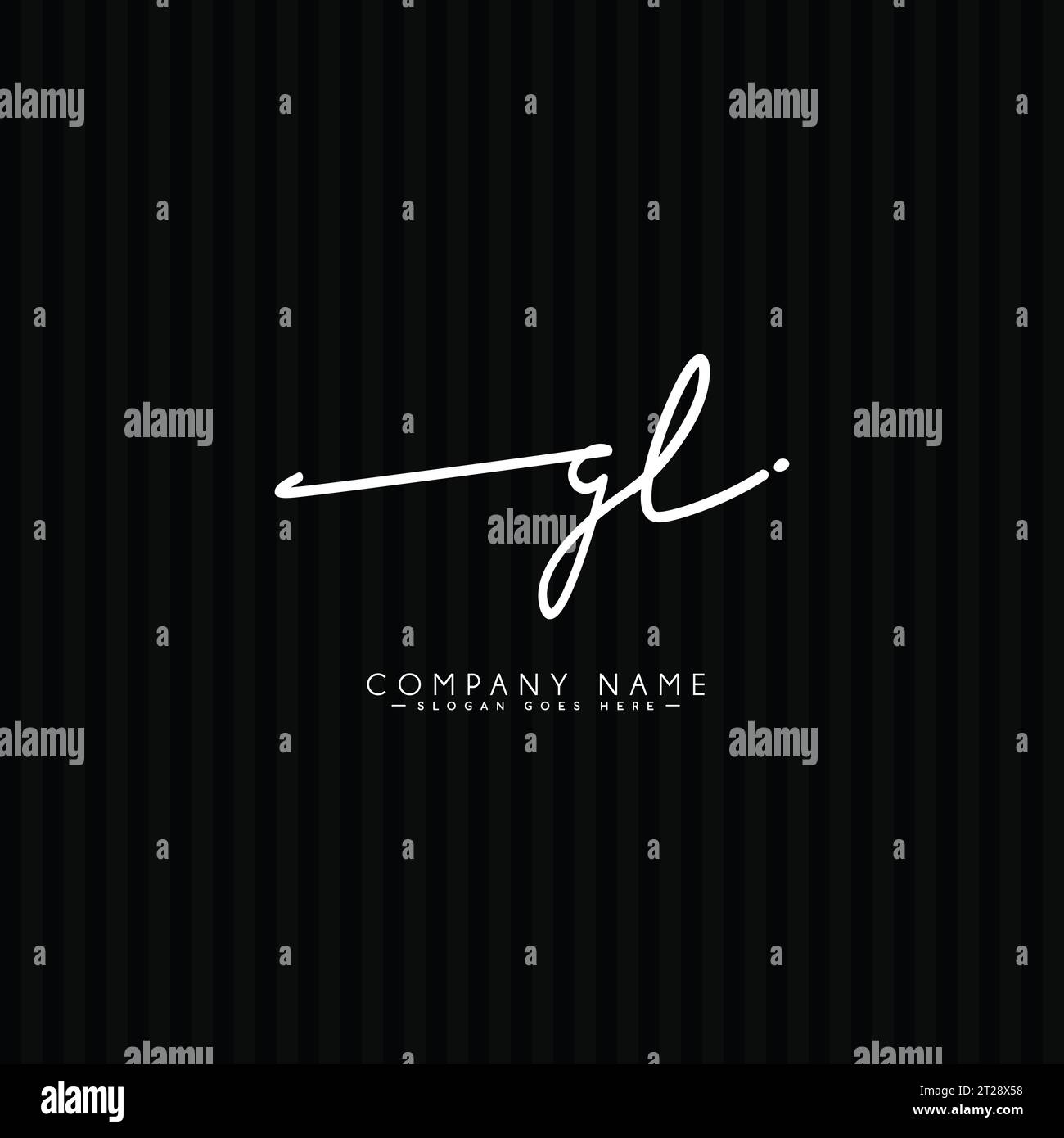 GL Initial Letter Signature Logo Template - Handwritten Vector Logo ...