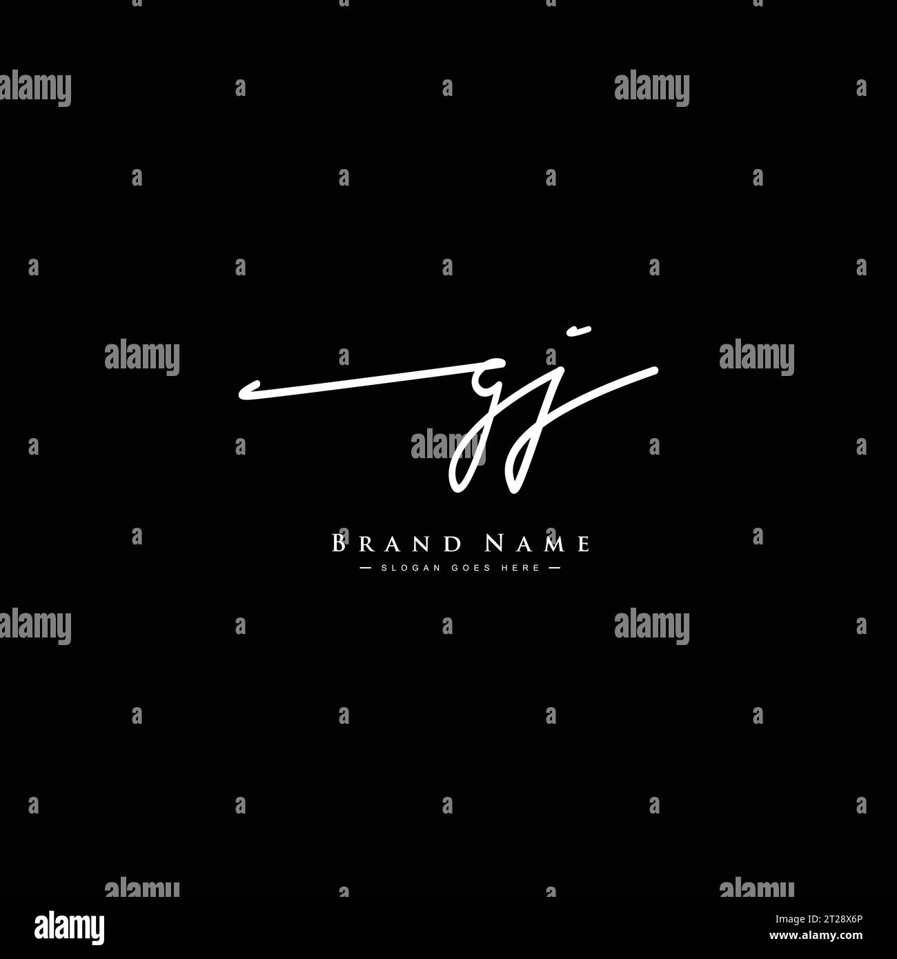 Initial Signature Logo for Letter GJ - Vector Logo Template in ...