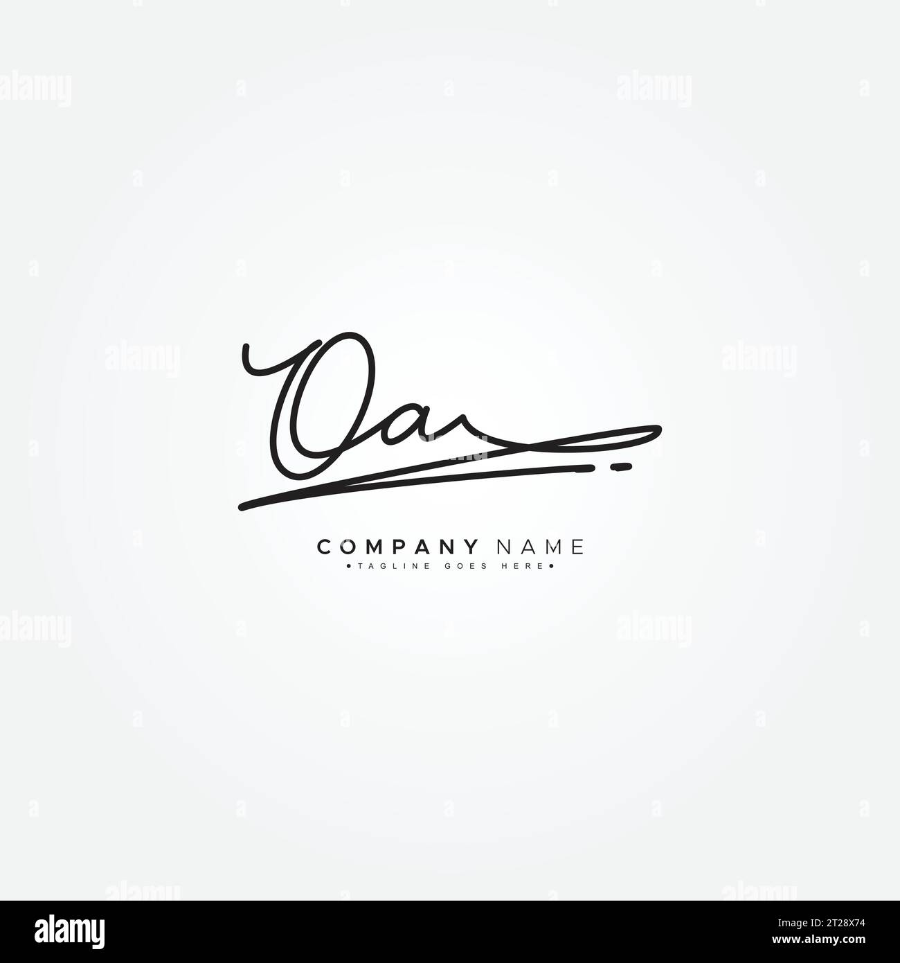 Initial Letter OA Vector Logo Template in handwritten Signature Style ...
