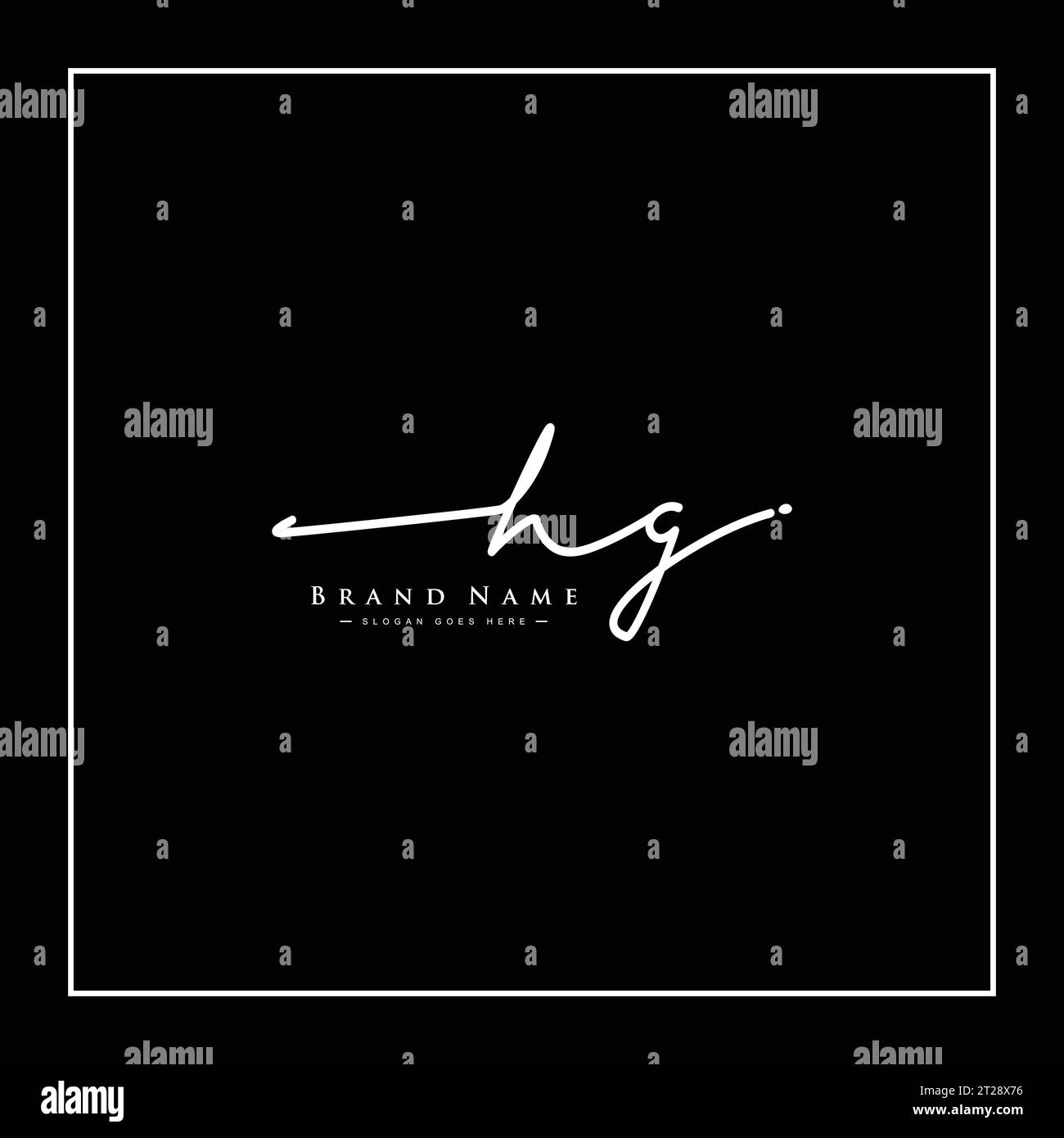 Simple Signature Logo for Alphabet HG - Handwritten Signature for ...