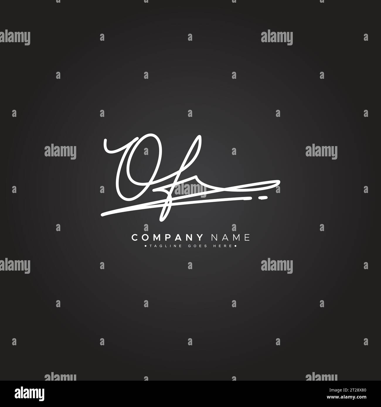Initial Signature Logo for Letter OF - Vector Logo Template in ...