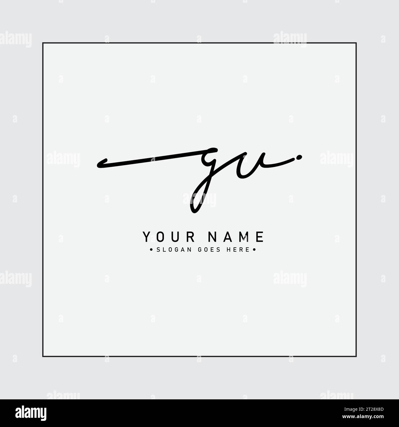 Initial Signature Logo for Letter GU - Vector Logo Template in ...