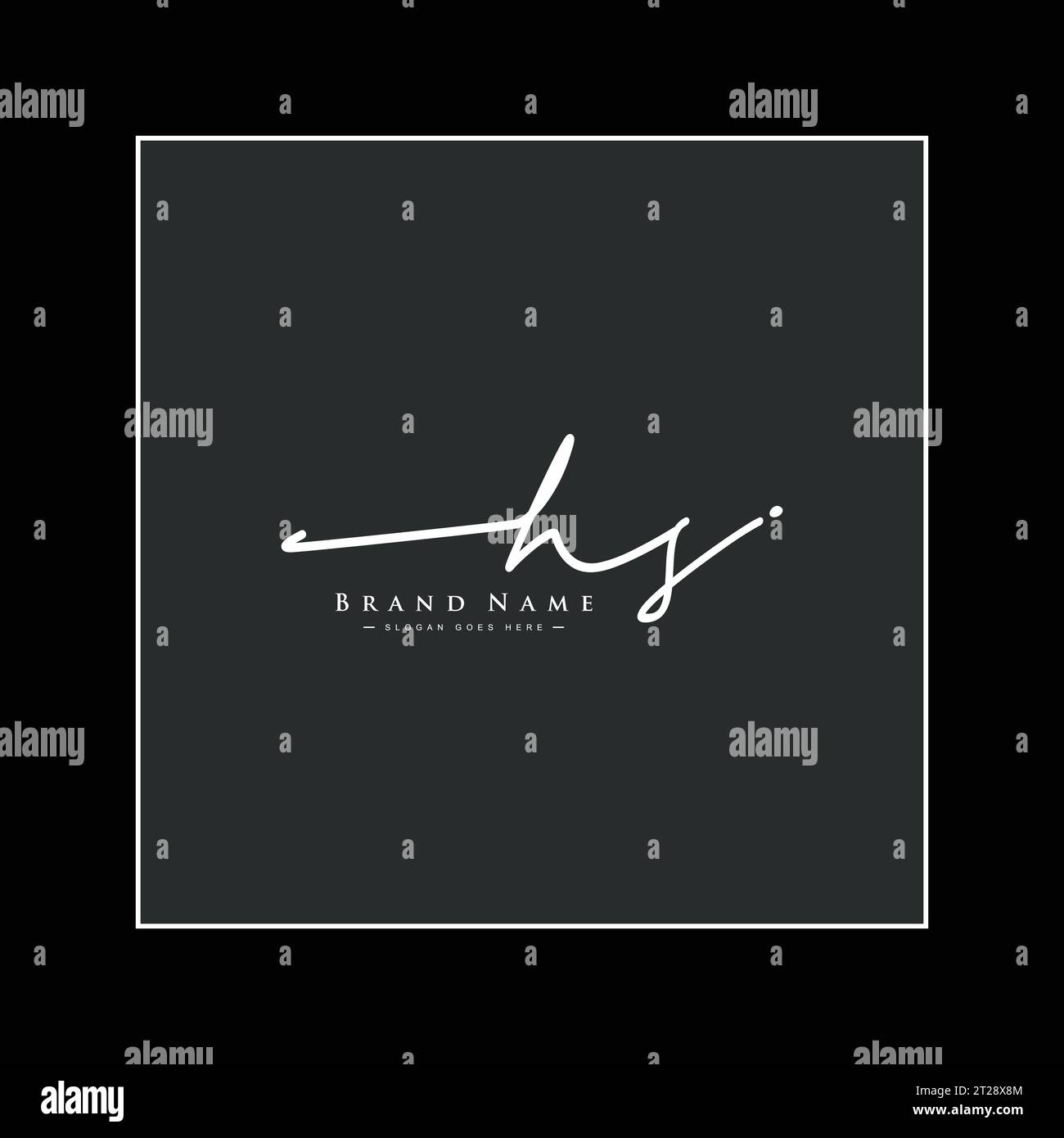 HS Simple Signature Logo - Handwritten Vector Template for H and S Logo ...
