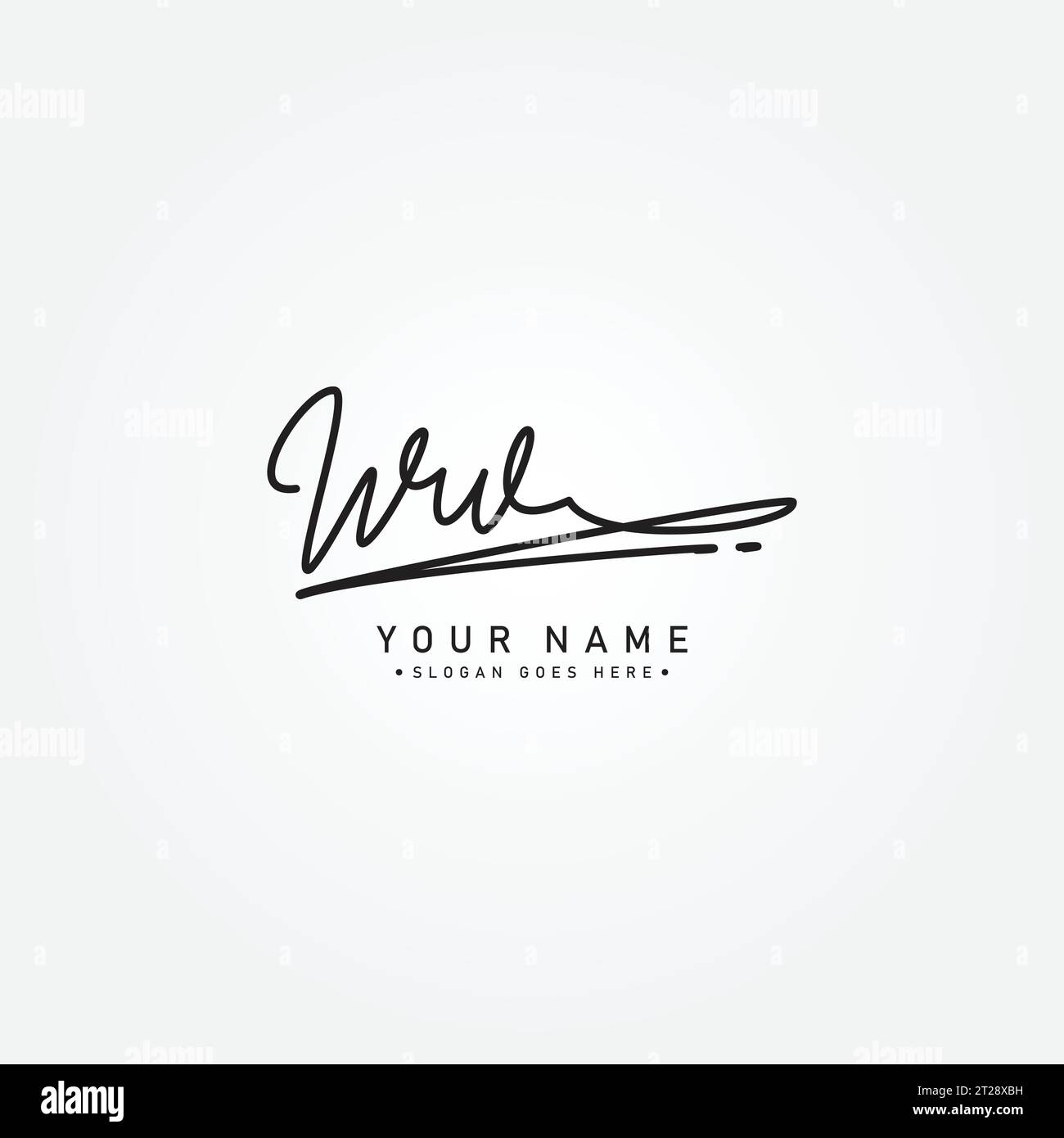 Simple Signature Logo for Alphabet WW - Handwritten Signature for ...