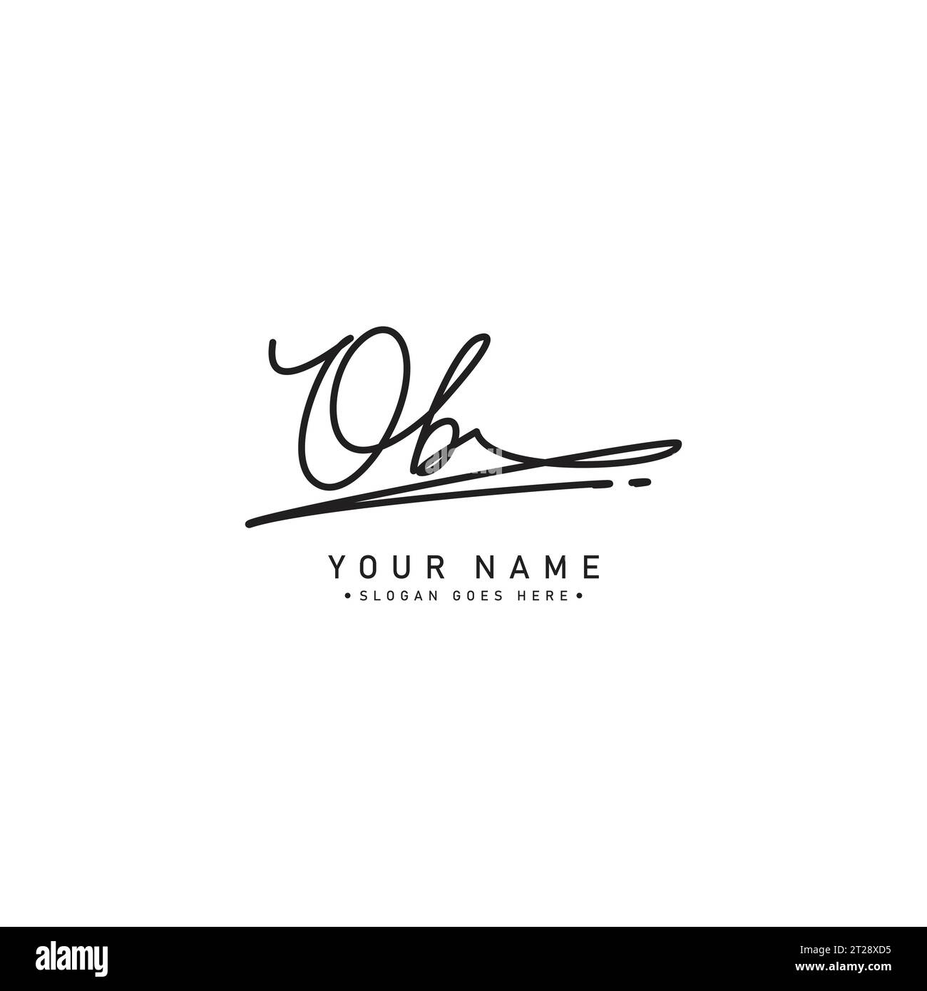 OB Initial Letter Signature Logo Template - Handwritten Vector Logo ...