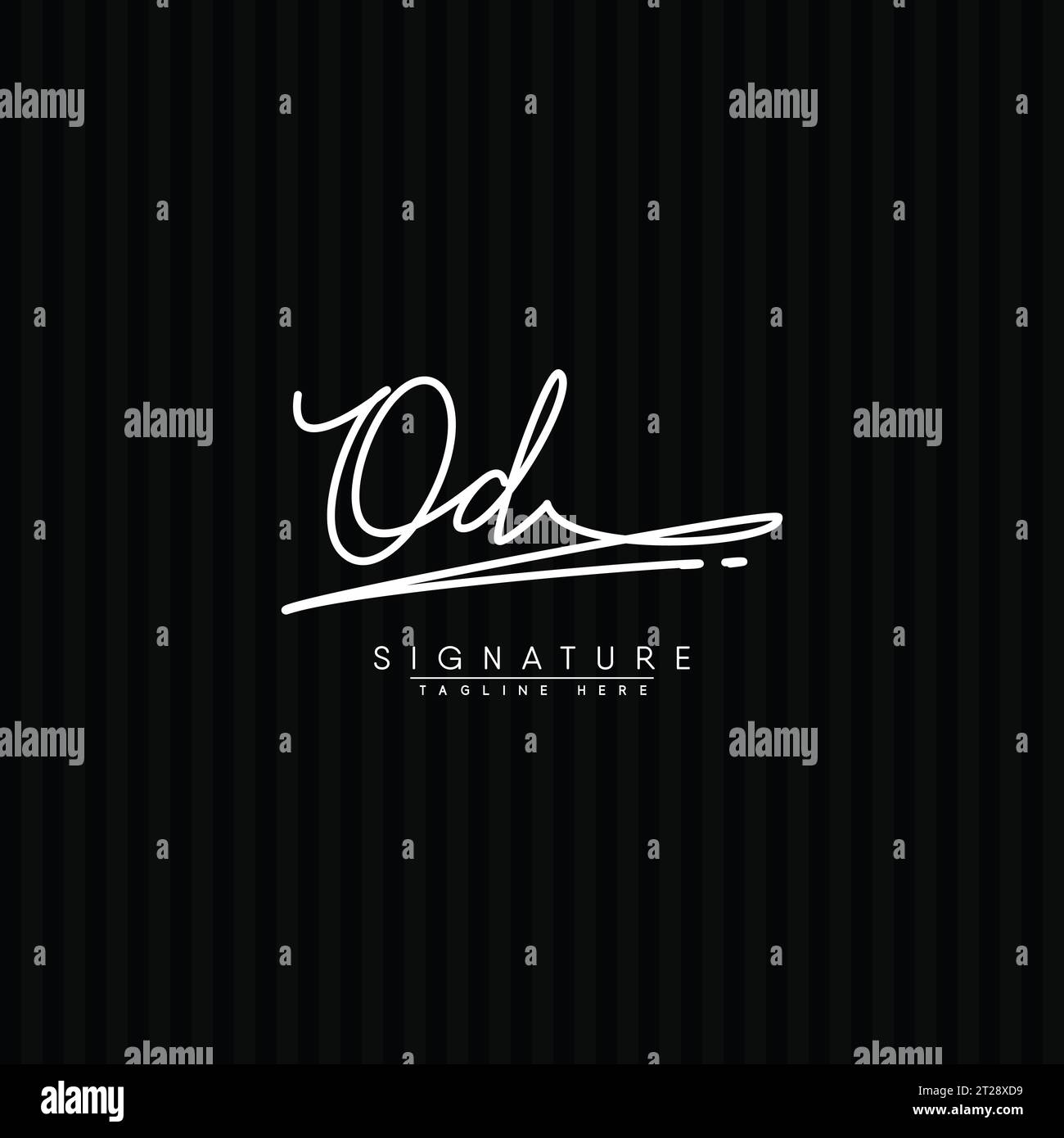 Simple Signature Logo for Alphabet OD - Handwritten Signature for ...