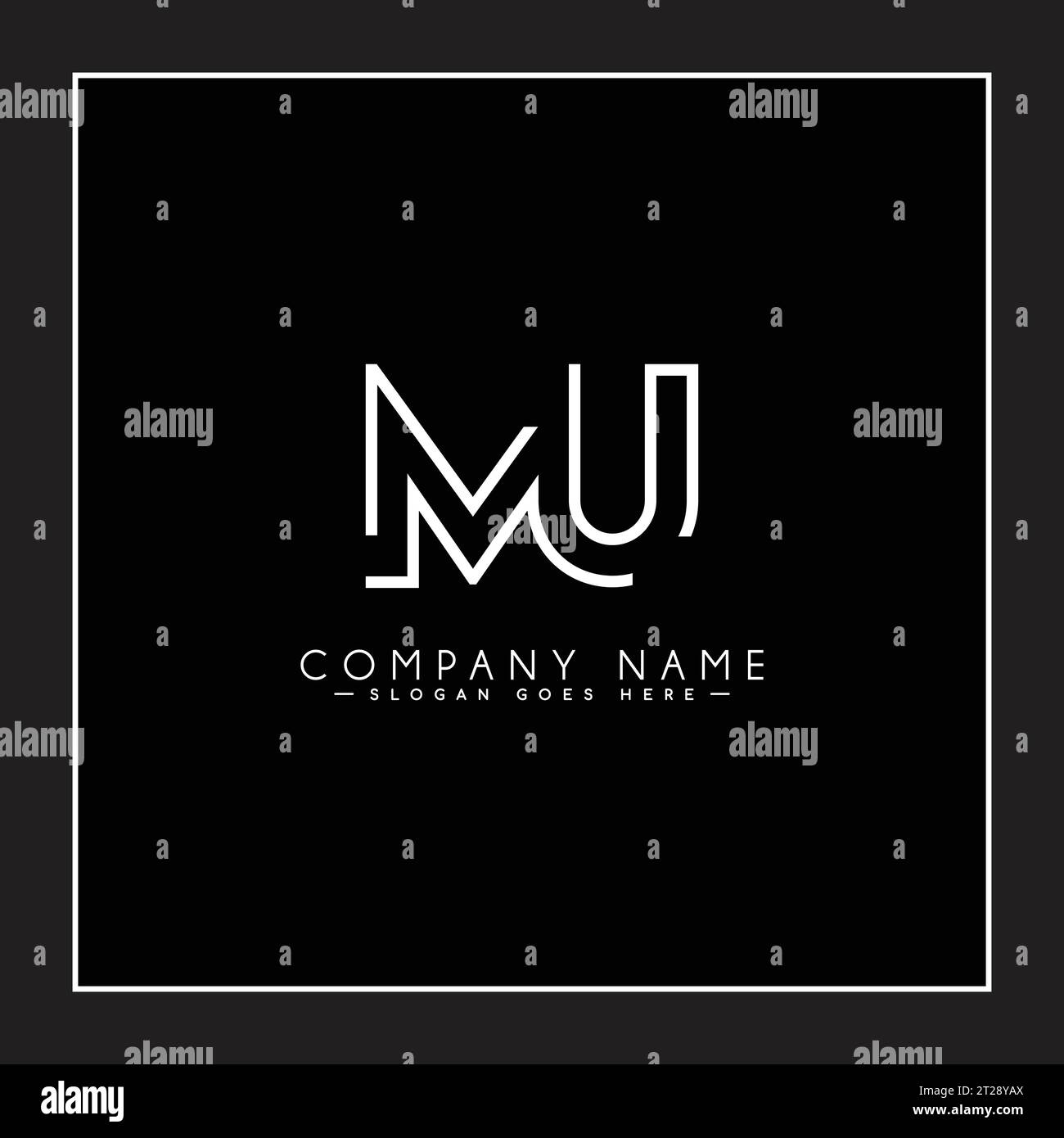 Initial MU Vector Logo - Elegant Monogram Template for letter M and U ...