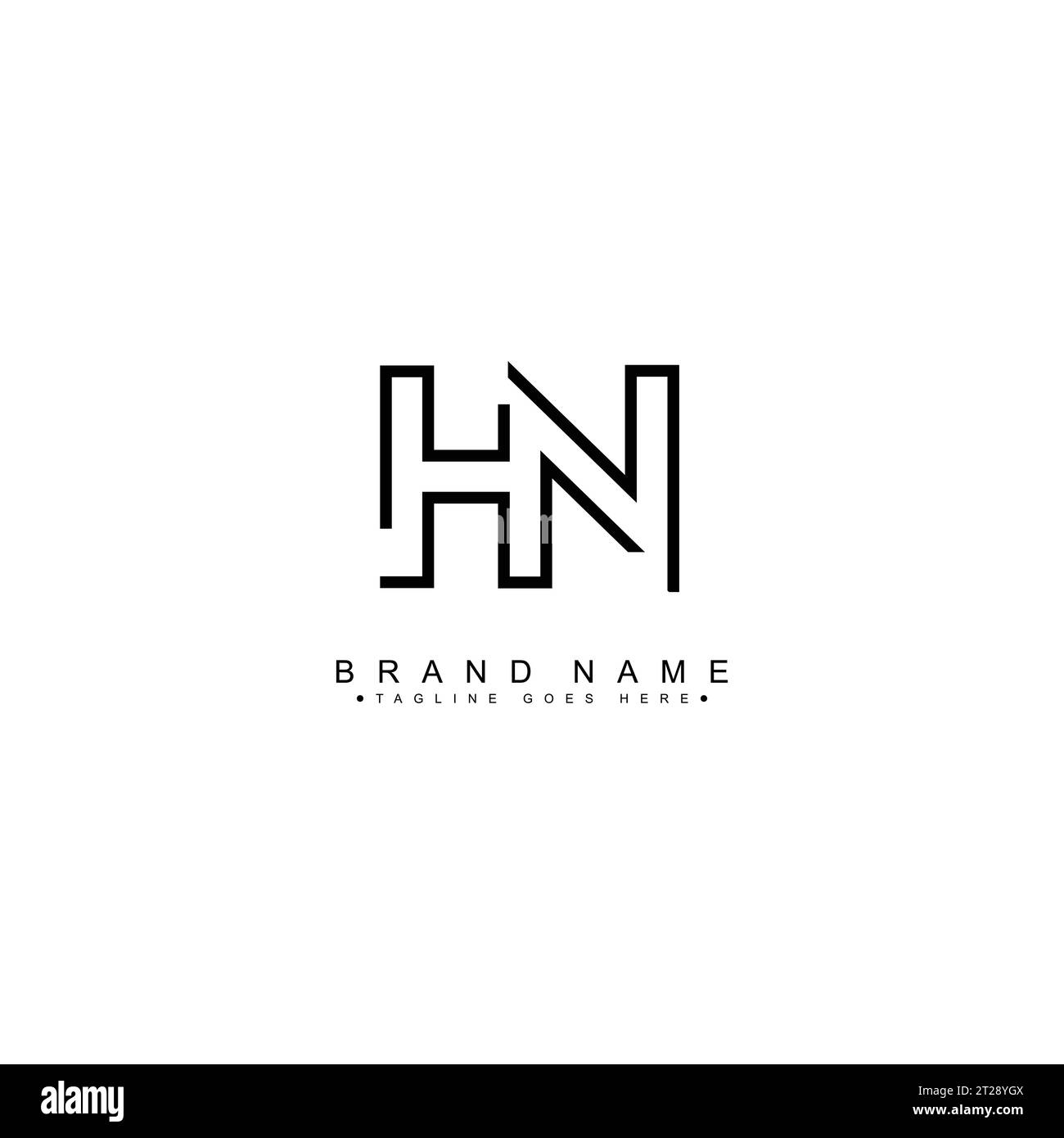 Creative Monogram For Initial Letter Hn Logo Minimal Vector Logo