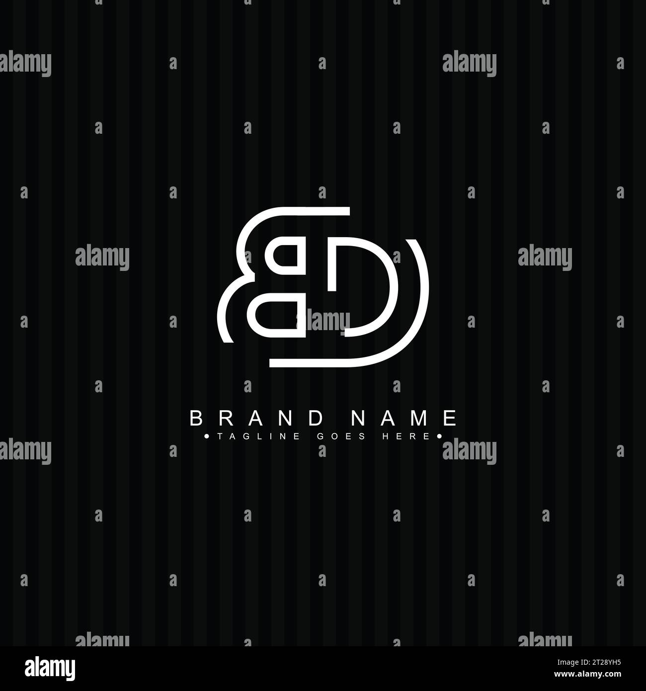 BD Vector Logo Template - Simple Icon for Initial Letter B and D Monogram Stock Vector Image ...