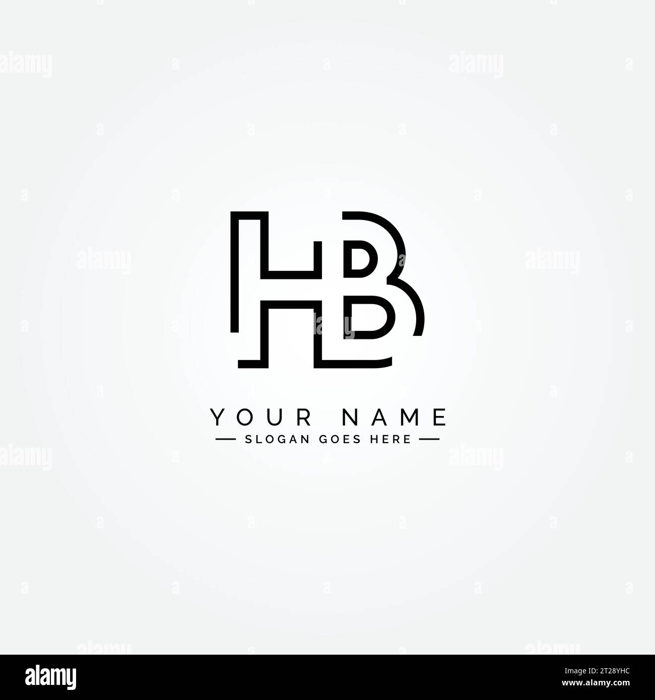 Vector Template for Initial Letter HB Logo - Elegant Monogram Logo for ...