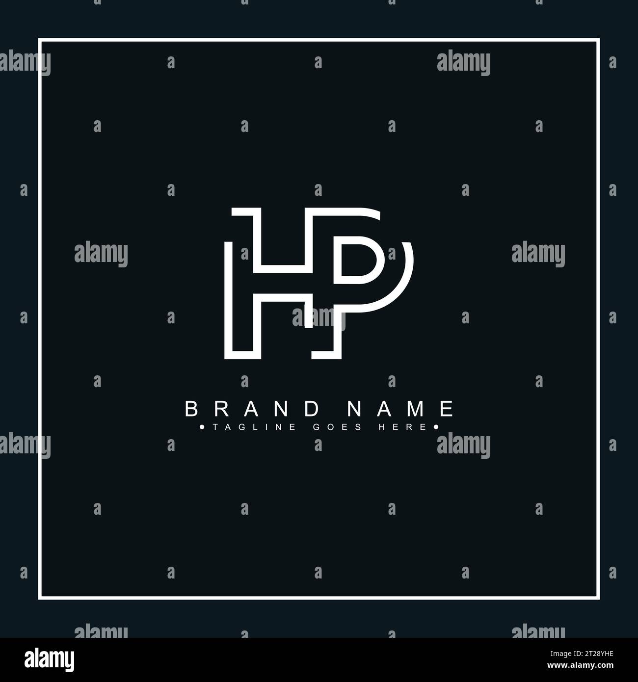 Abstract Letter HP Logo - Initial Monogram Template for Alphabet H and P Stock Vector Image ...