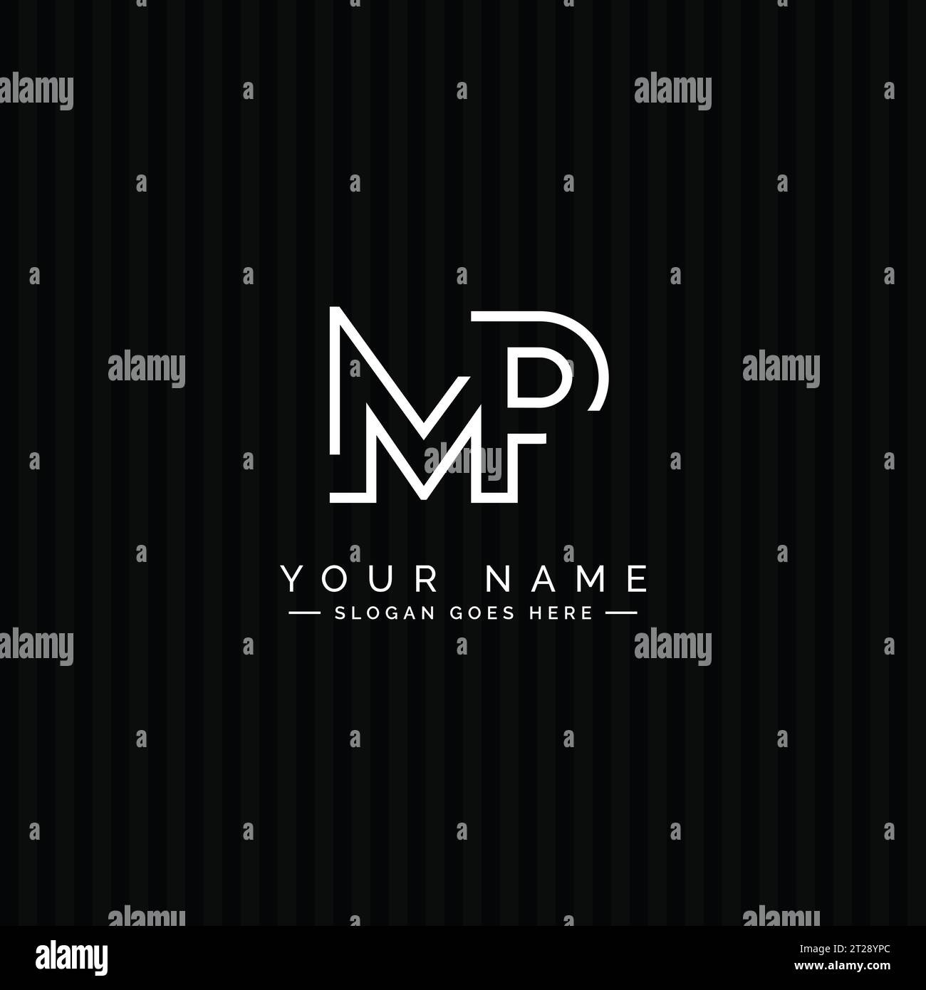 Vector Template for Initial Letter MP Logo - Elegant Monogram Logo for ...