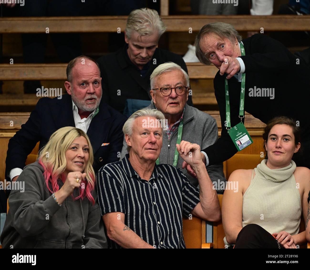 Björn Borg and wife Patricia Borg meet his old coach Percy Rosberg (top ...