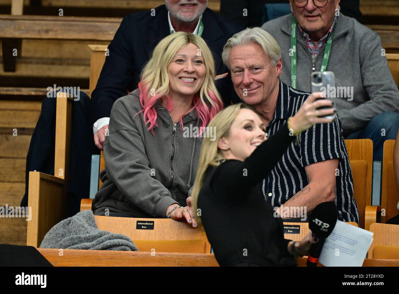 Björn Borg and wife Patricia Borg before Björn's son Leo Borg's match ...
