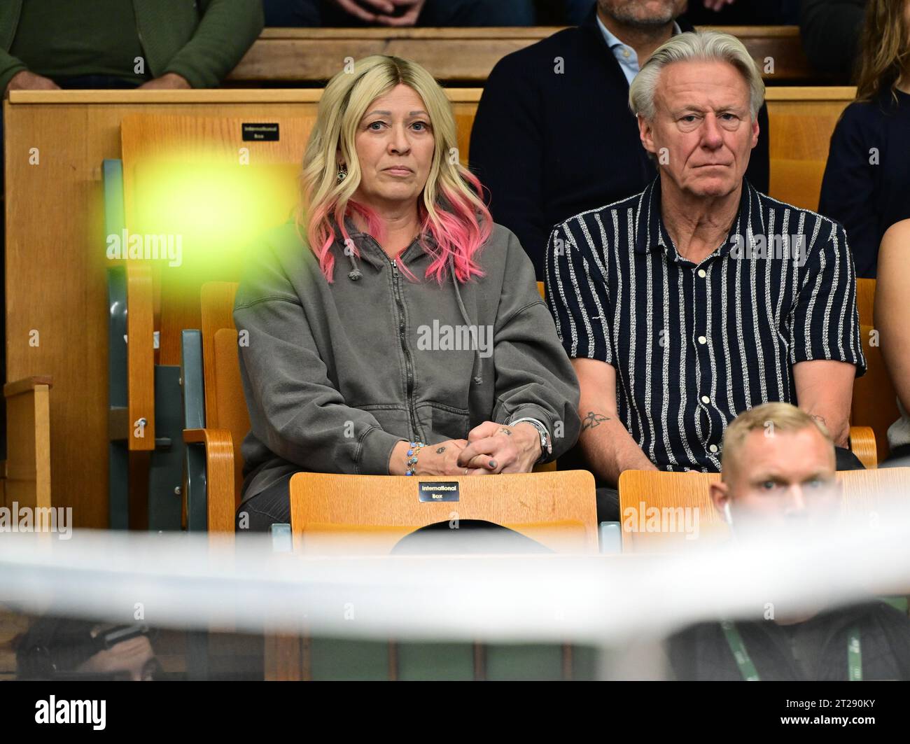 Björn Borg and wife Patricia Borg before Björn's son Leo Borg's match ...