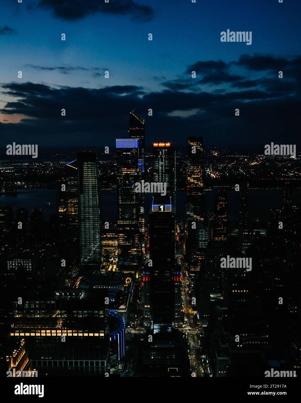 New york city skyscrapers skyline buildings rainy day Stock Photo - Alamy