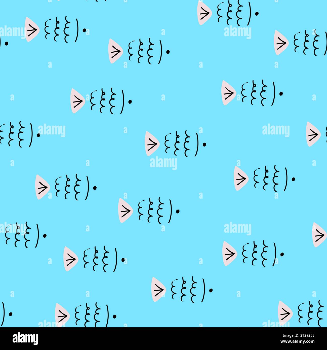 Hand drawn fish seamless Stock Vector Images - Alamy