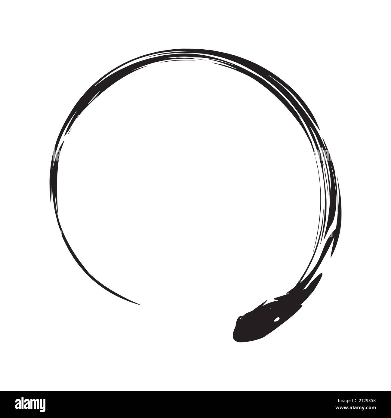 Circle brush stroke. Vector grunge brush stroke, paint brush circle ...