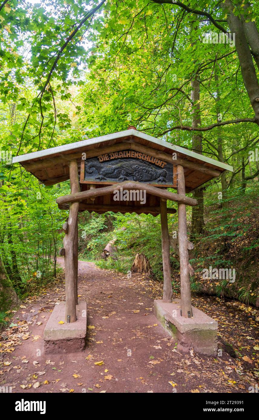 The Dragon Gorge, Hiking area in Eisenach, Thuringia, Germany Stock ...