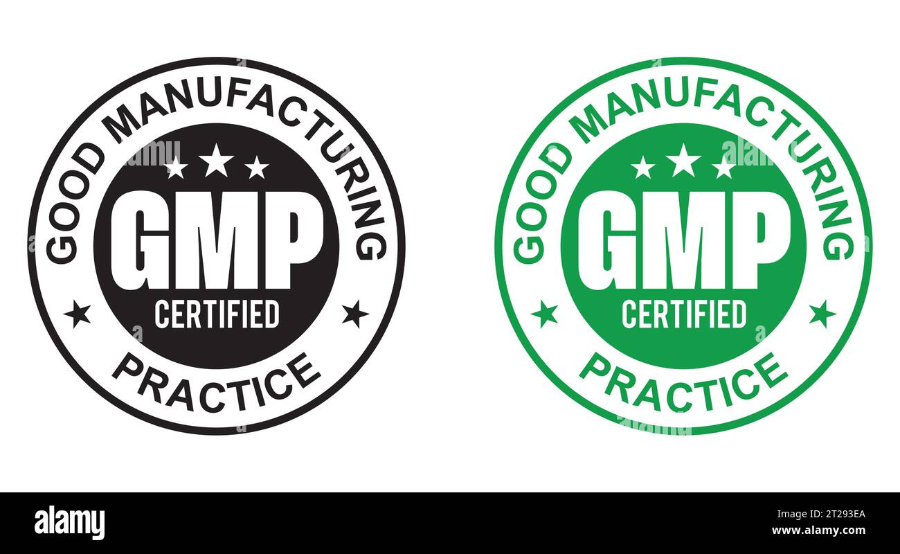 GMP Good Manufacturing Practice certified round stamp logo Vector Stock ...