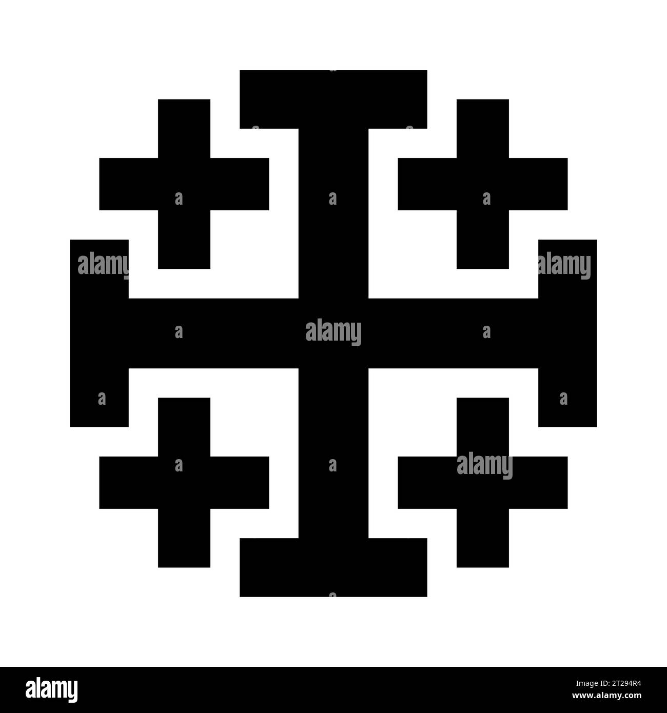 Jerusalem cross, also known as five-fold Cross or cross-and-crosslets ...