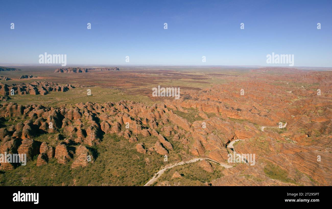 Aerial view of the famous beehive domes of the Bungle Bungle ranges ...