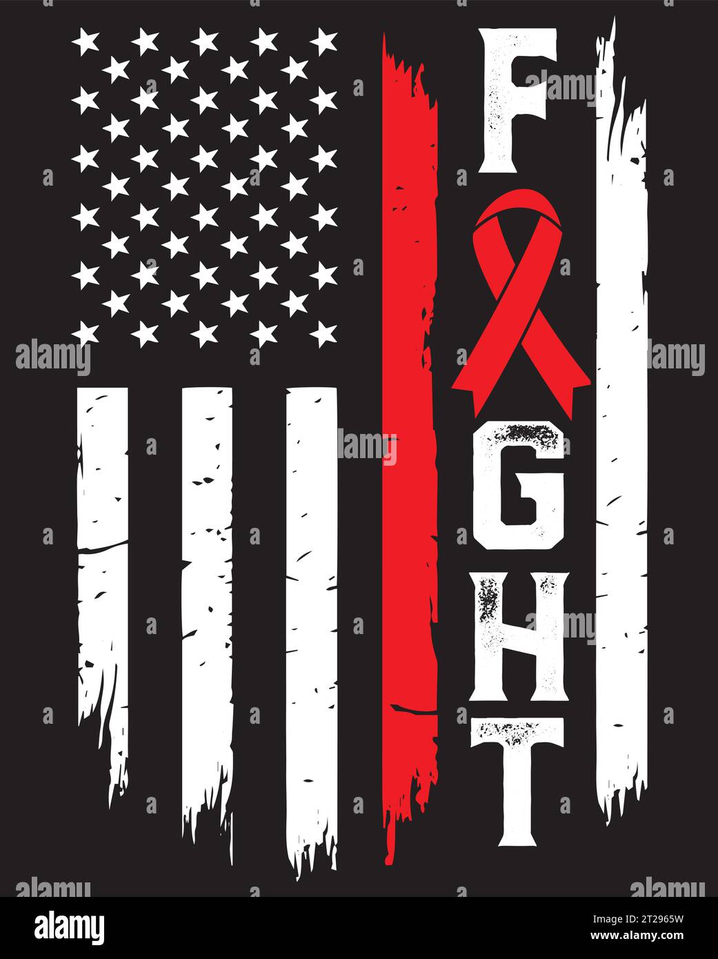HIV,AIDS Awareness Day American Distressed Flag, Awareness Ribbon ...