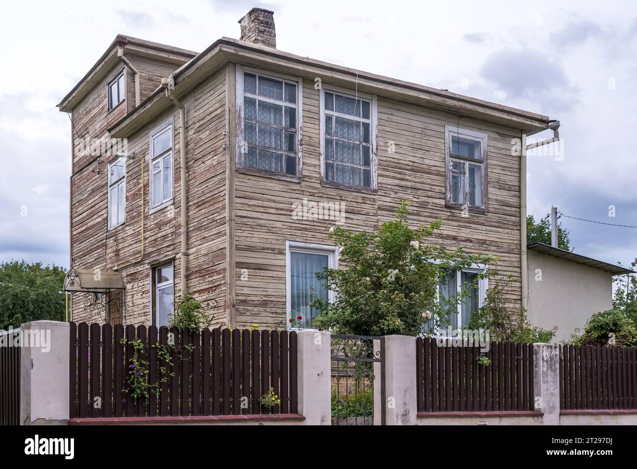example of hundred-year-old historical old wooden building and ...