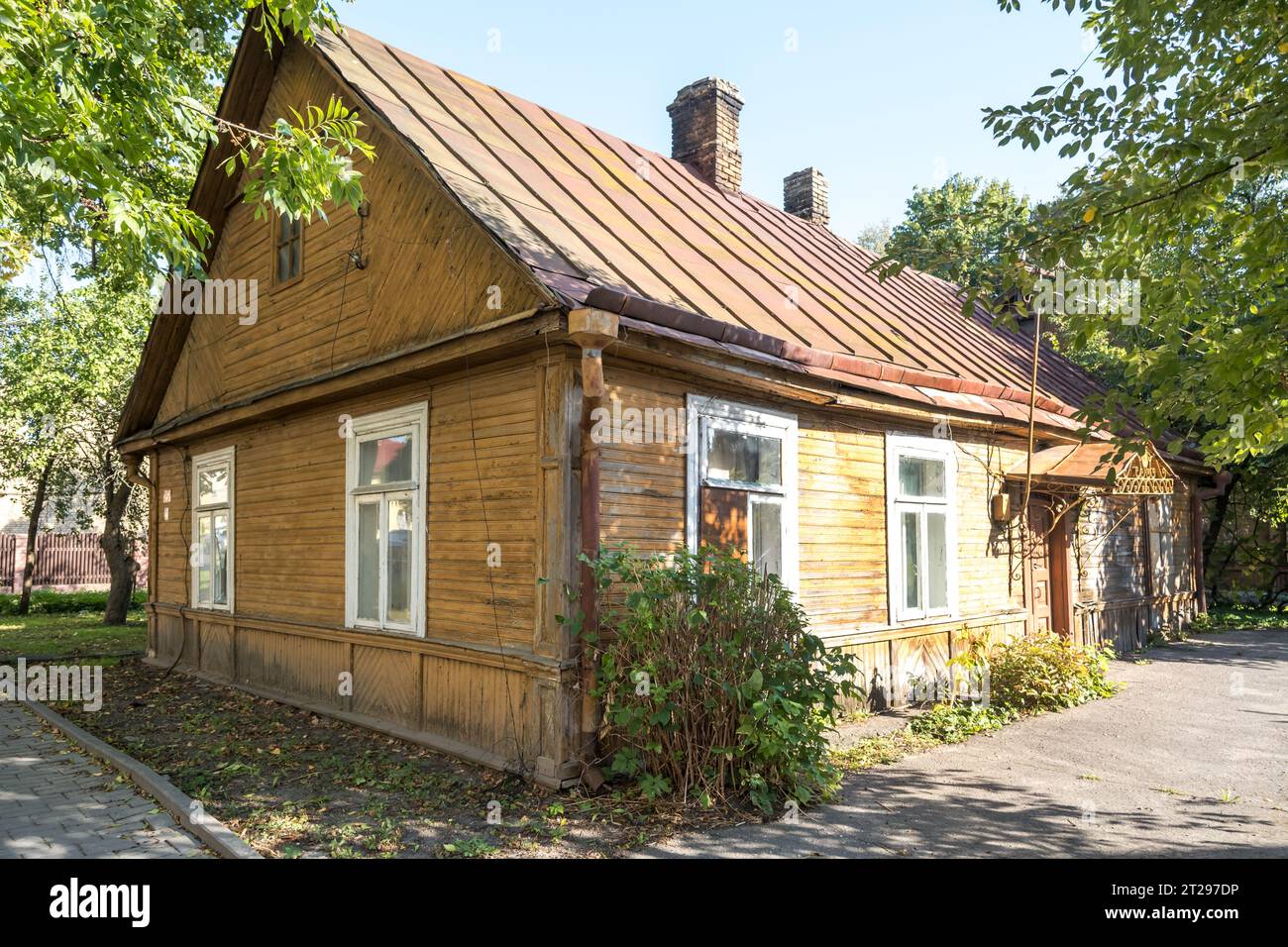 example of hundred-year-old historical old wooden building and ...