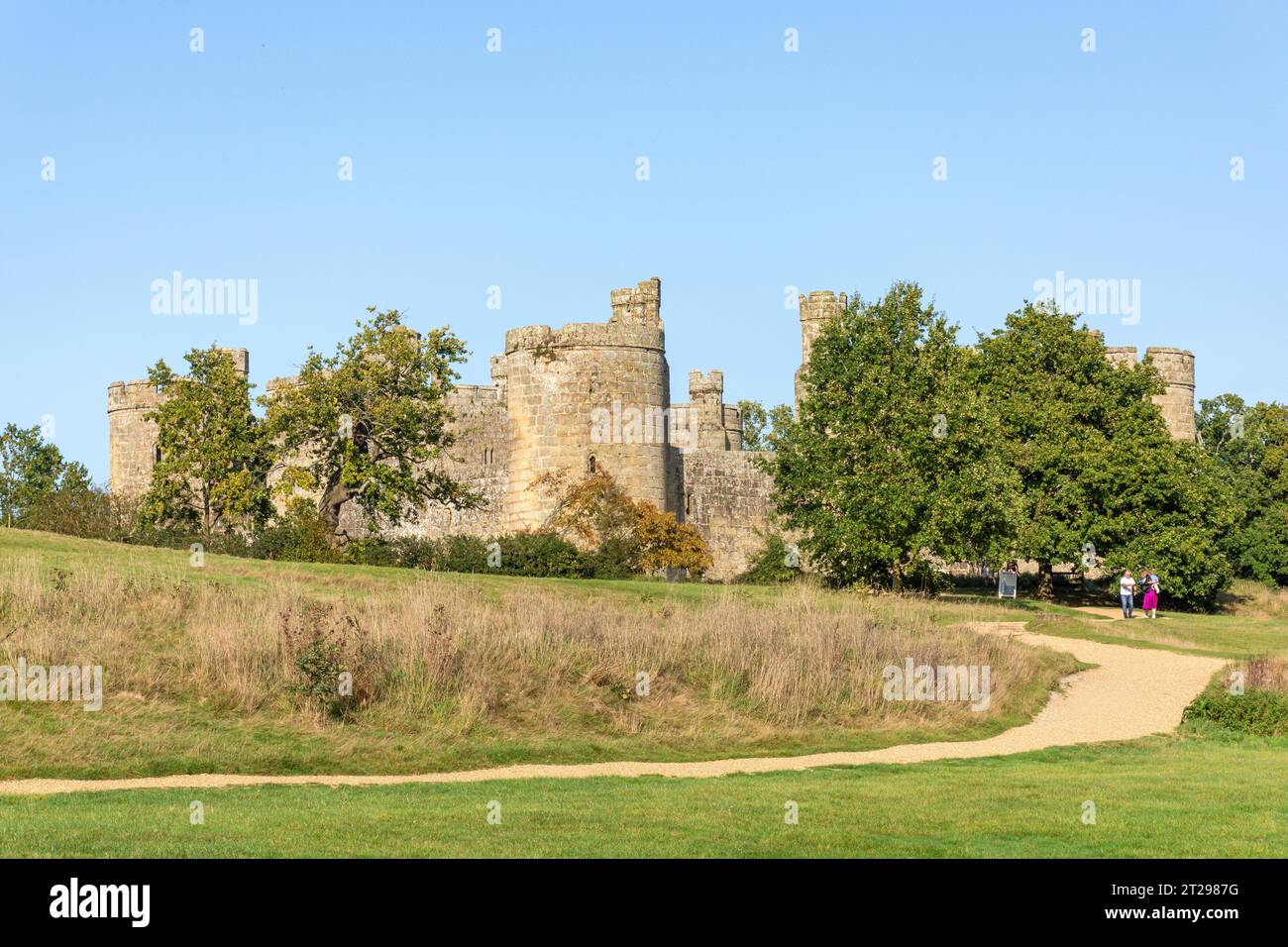 Path to 14th century Bodiam Castle, Bodiam, East Sussex, England ...