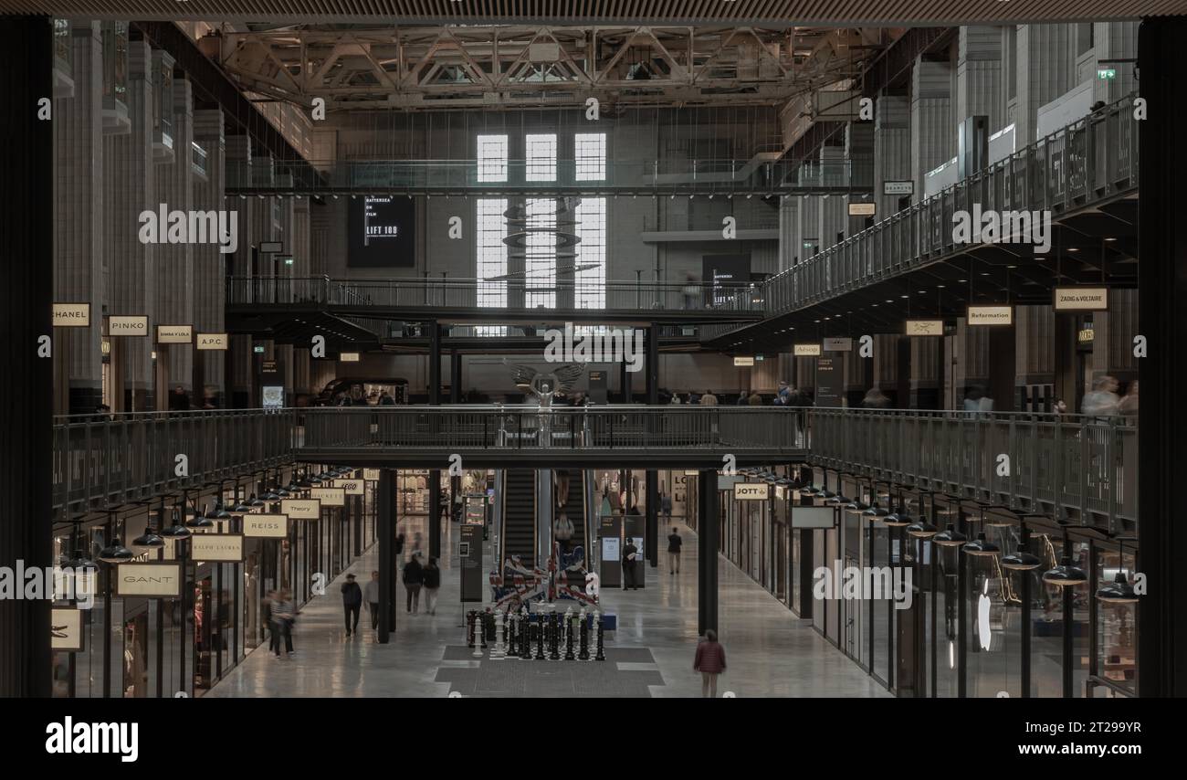 London, UK - Oct 13, 2023 - Interior of New Battersea Power Station ...