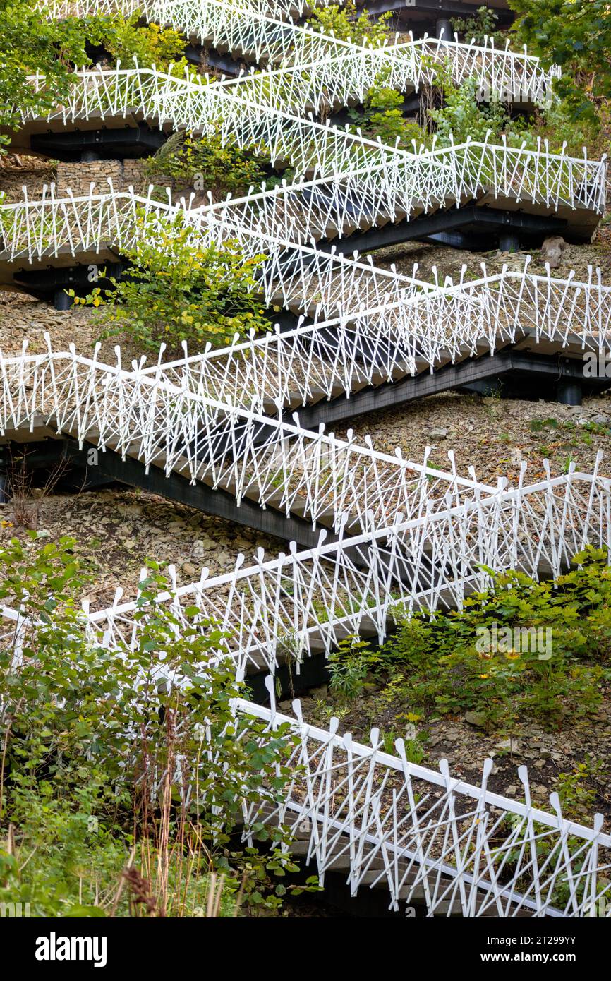 White metal marks spiral down Stock Photo - Alamy
